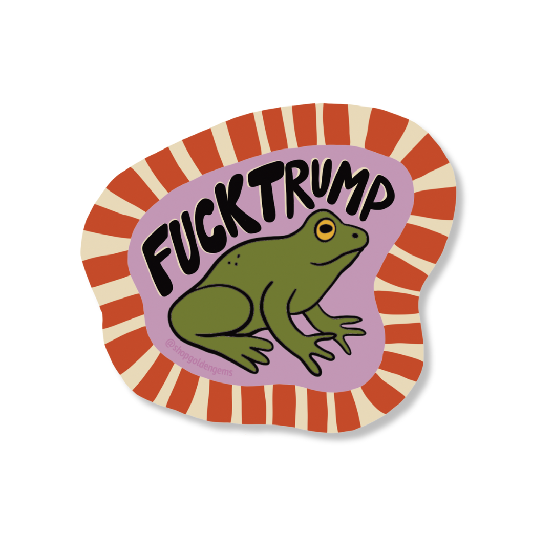 Fuck Trump Frog Sticker – Golden Gems
