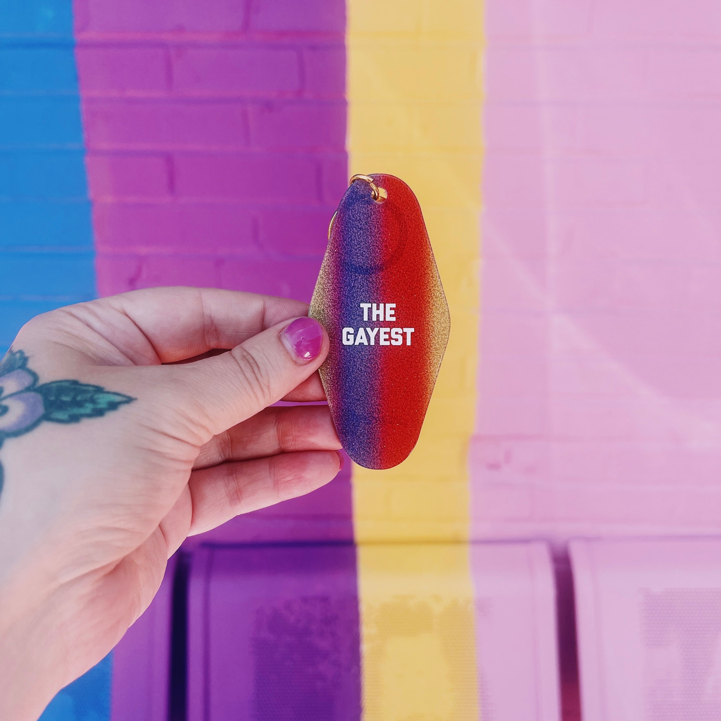 The Gayest Motel Keytag - Rainbow – Golden Gems